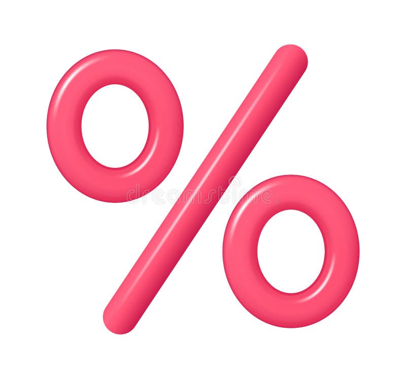 Percent Sign Pink. 3d Vector Illustration Stock Illustration ...