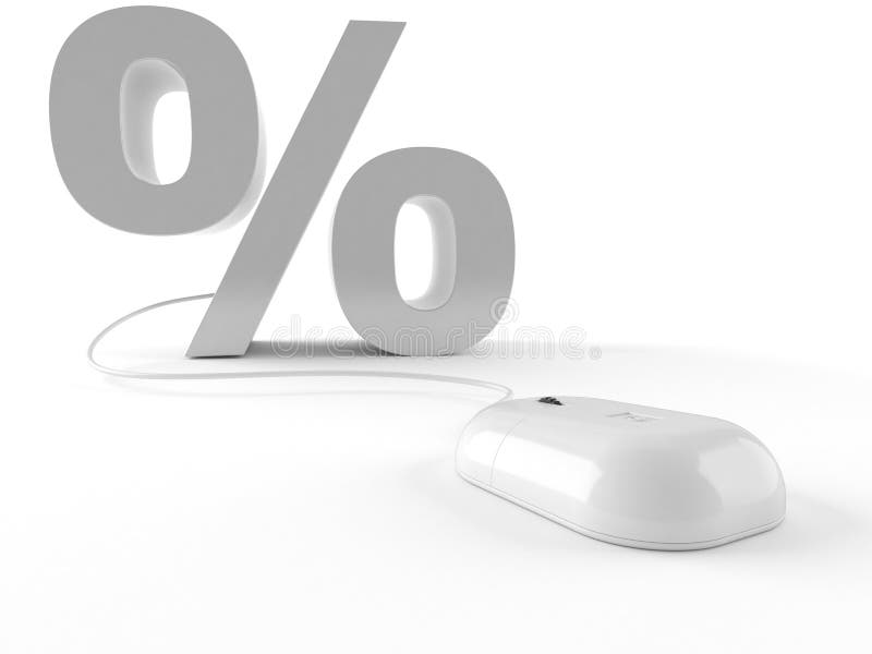 Percent Symbol with Computer Mouse Stock Illustration - Illustration of ...