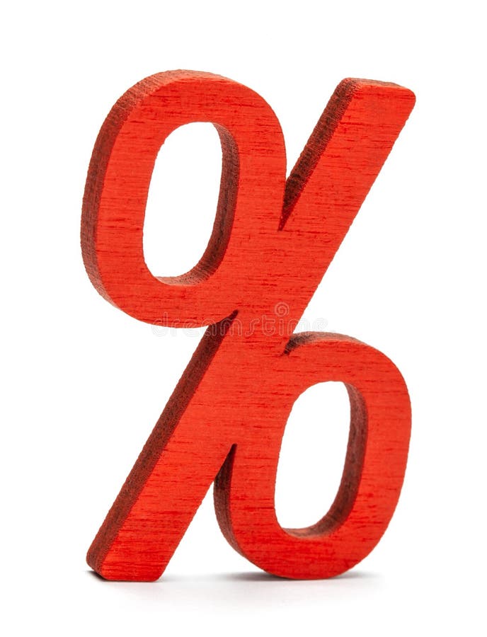 The Percent Symbol is Red. Isolated on a White Background Stock Photo ...