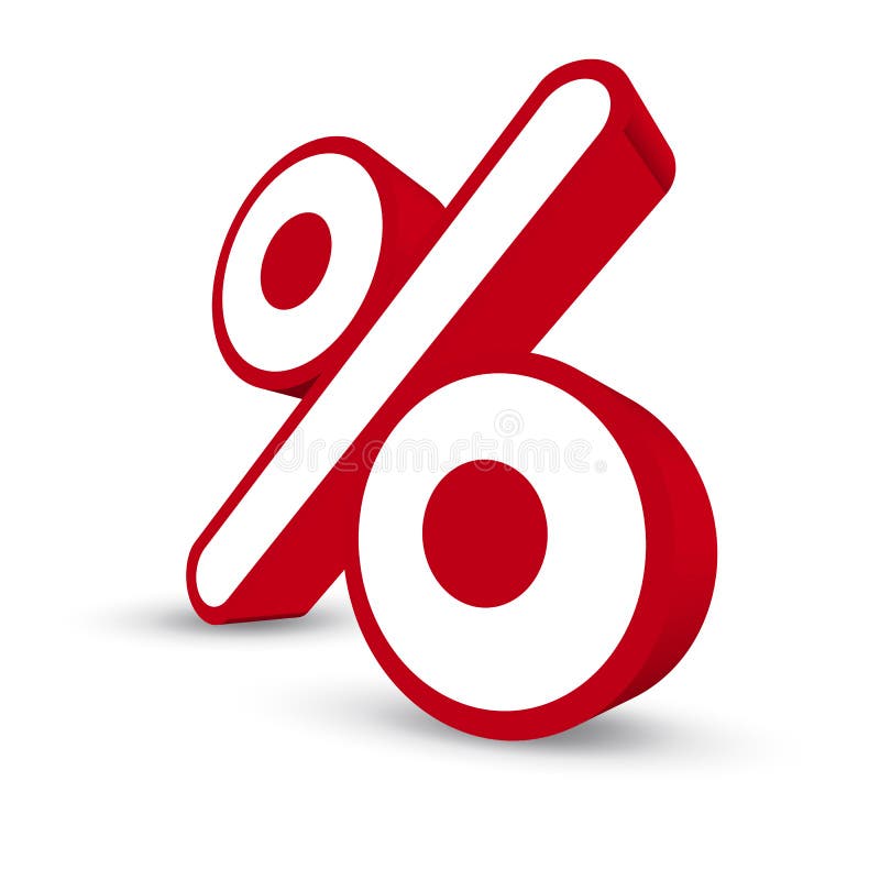 Percent Symbol and Shadow - 3D Vector Icon Stock Vector - Illustration ...