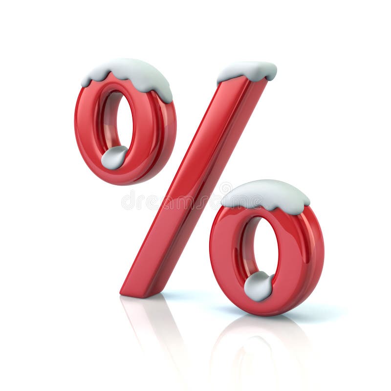 Percent symbol with snow stock illustration. Illustration of abstract - 81263033