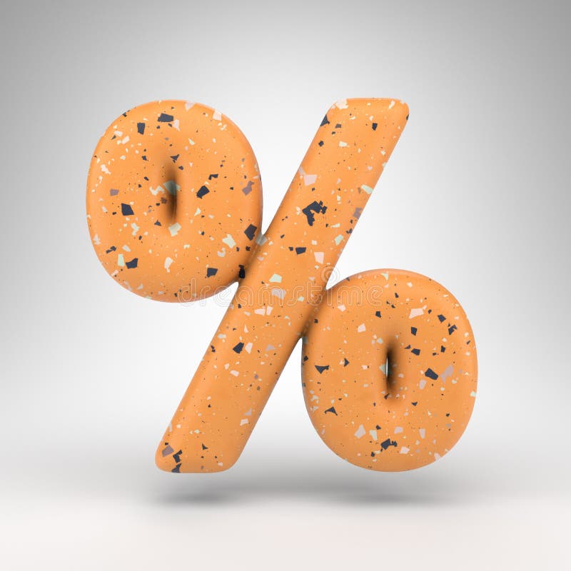Orange 3d Percent Symbol Isolated on White Background Stock ...