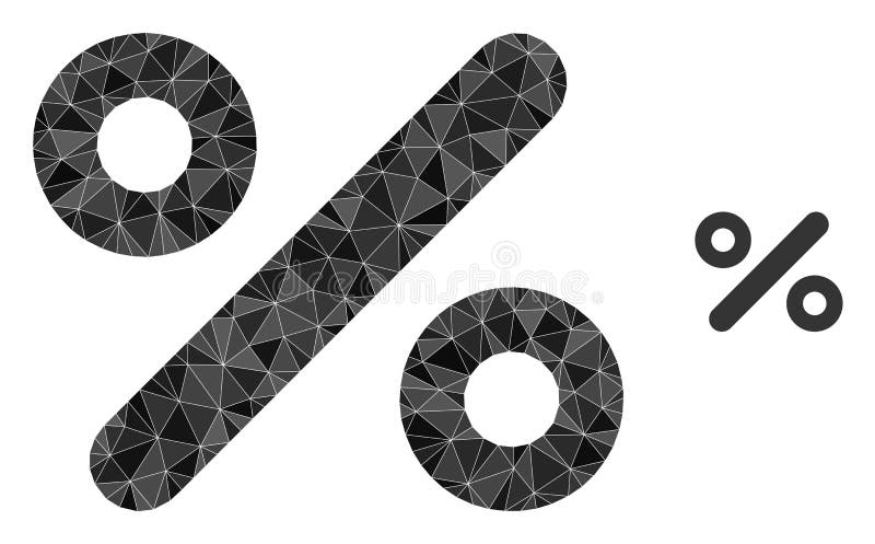 Percent Triangle Lowpoly Flat Icon Stock Vector - Illustration of ...