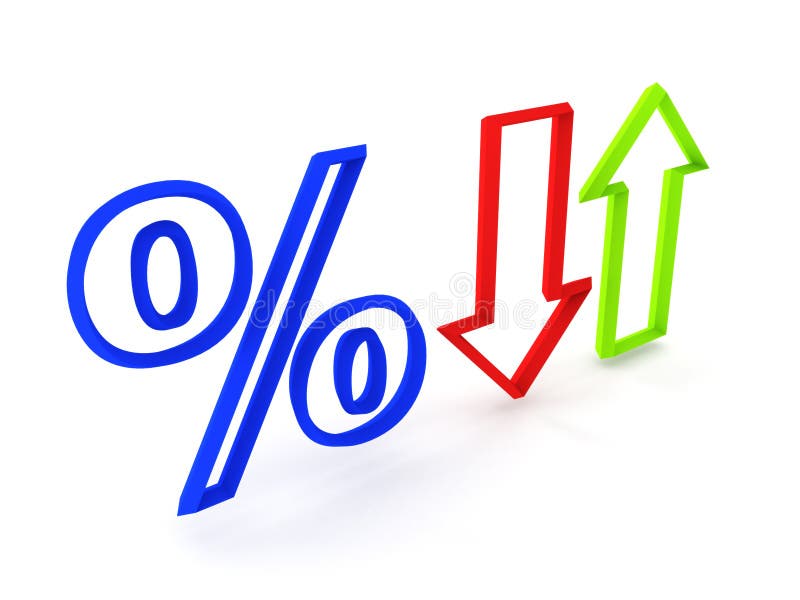 Percentage rate decrease stock illustration. Illustration of arrow - 9068654