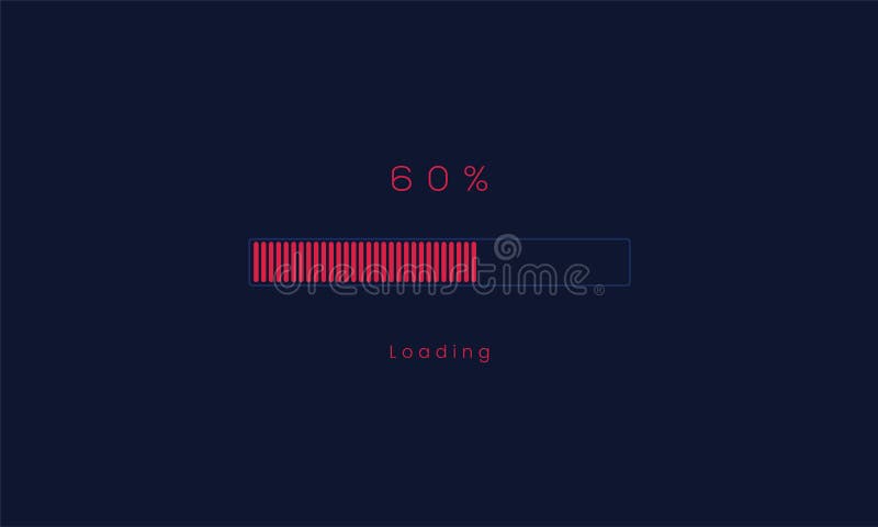 60 Percent Uploading Progress Bar, Red Loading and Processing Menu Bar ...