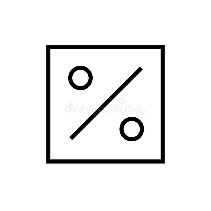 Percent Vector Icon, Outline Style, Isolated on White Background. Stock ...