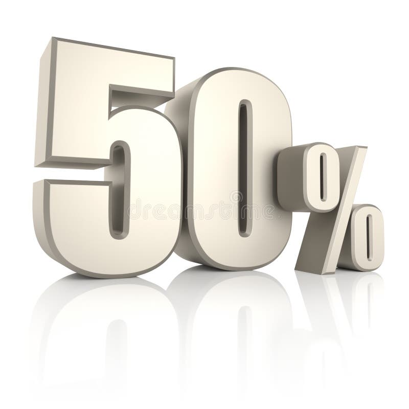 50% Percentage Rate Icon On A White Background Stock Illustration ...