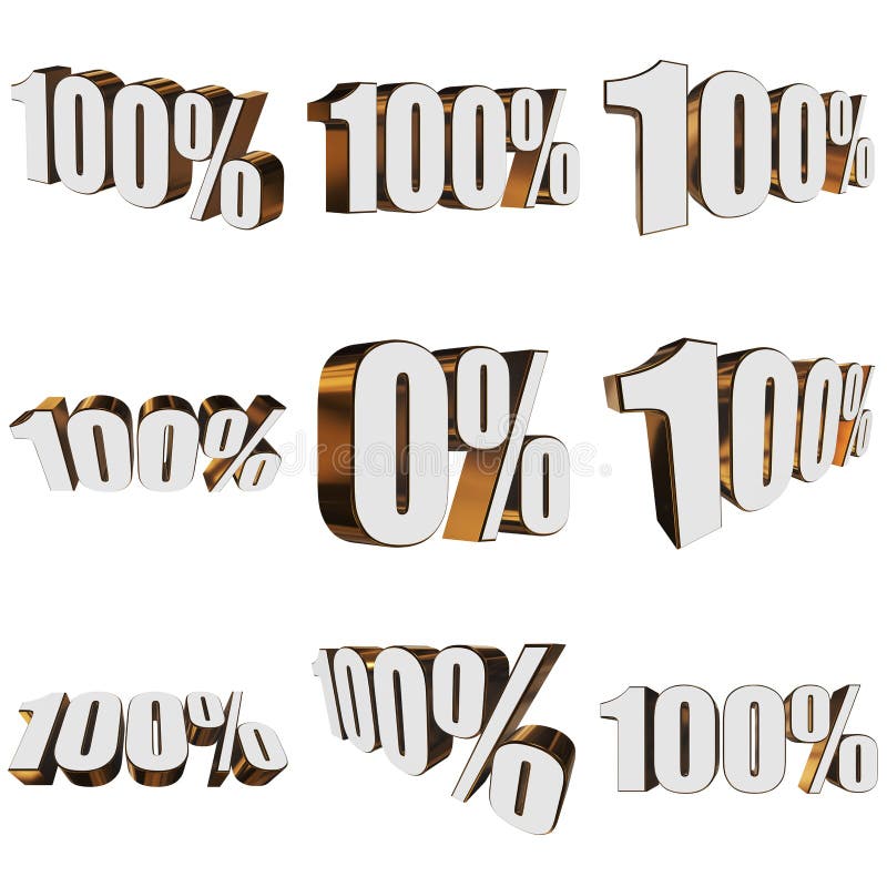 100 Percent on White Background Stock Illustration - Illustration of ...