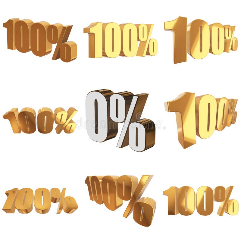 100 Percent on White Background Stock Illustration - Illustration of ...
