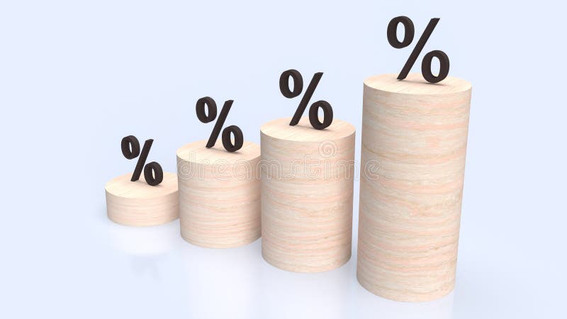 The Percent Wood Bar Chart for Business Concept 3d Rendering Stock ...