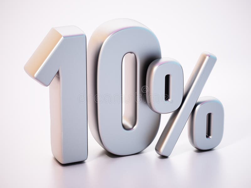 20 Percent Word Standing on White Surface with Soft Reflection. 3D ...