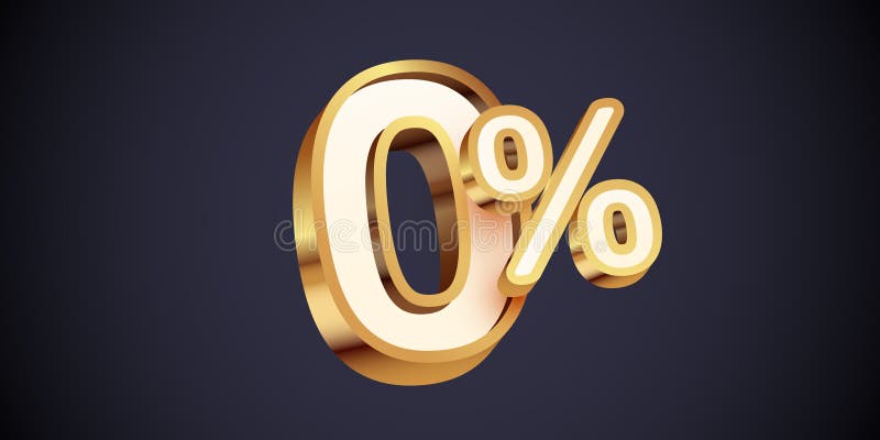 0 Percent. Zero Percent Commissions. 3d Golden Number 0 Stock Vector ...