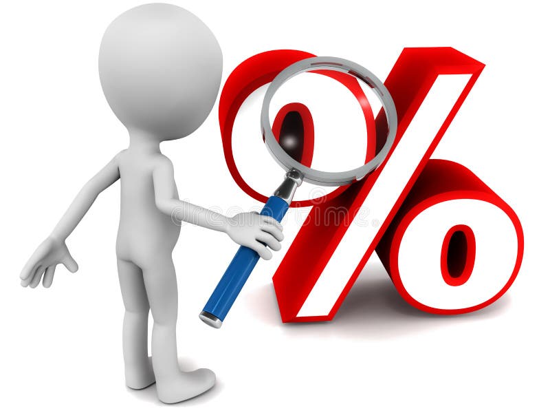 Percentage Sign - Thinking Man and Percent Symbol Stock Illustration ...