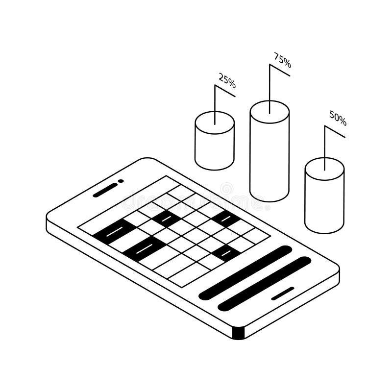 Percentage Analysis Isometric Icon is Ready for Premium Use Stock ...