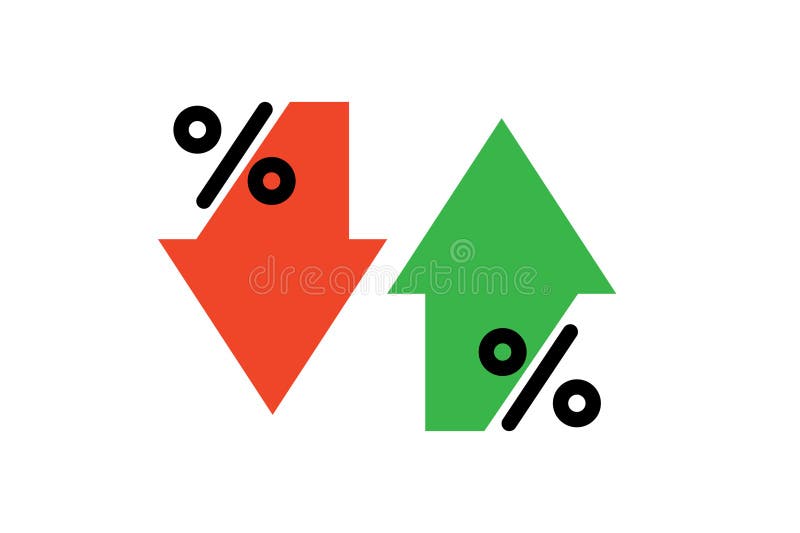 Percentage Arrow Up and Down Icon. Percent Flat Icon. Price Increase, Decrease. Business Simple ...