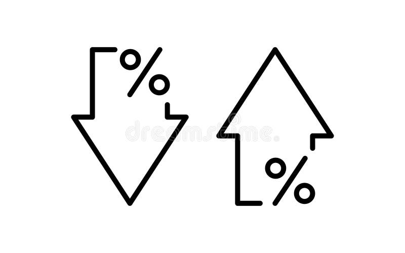 Percentage Arrow Up and Down Icon. Percent Line Icon. Price Increase, Decrease. Business Simple ...