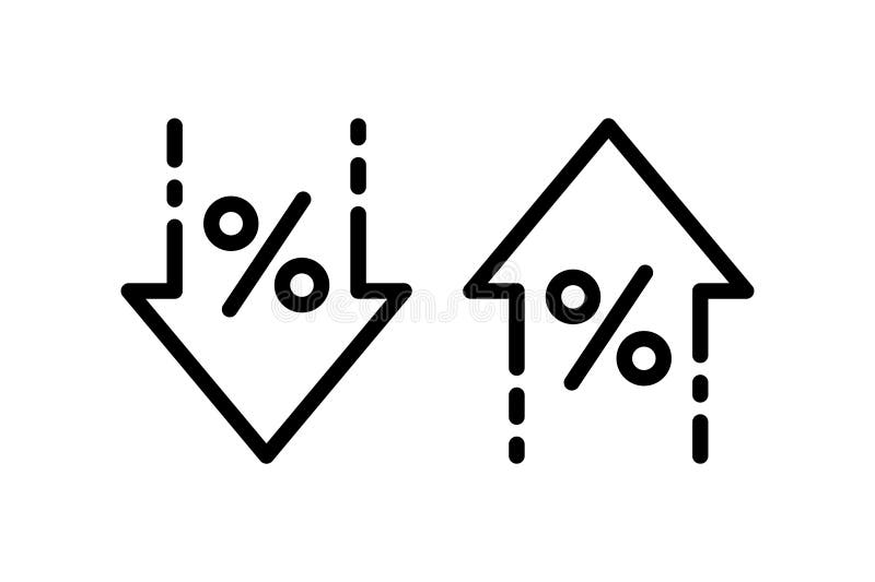 Percentage Arrow Up and Down Icon. Percent Line Icon. Price Increase, Decrease. Business Simple ...