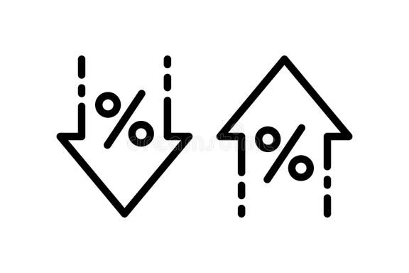 Percentage Arrow Up and Down Icon. Percent Line Icon. Price Increase, Decrease. Business Simple ...