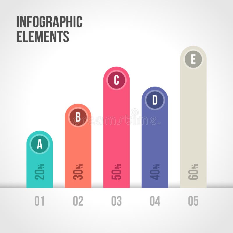 Percentage Bar Chart Vector Elements Template for Infographic and ...