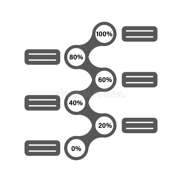 Percentage Chart Icon. Connected Circles. Gray and White. Vector ...