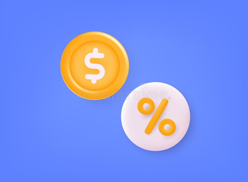 Percentage Commission Icon. 3D Web Vector Illustrations Stock Vector ...