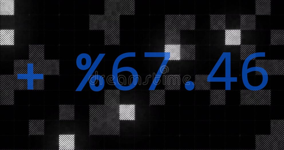 Percentage Decrease Image Over Black and White Pixelated Background ...