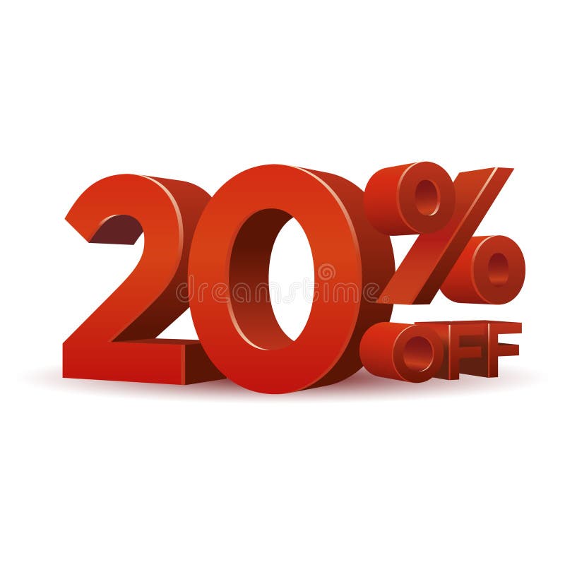 Percentage Discount Symbol 20 Off Stock Vector - Illustration of ...