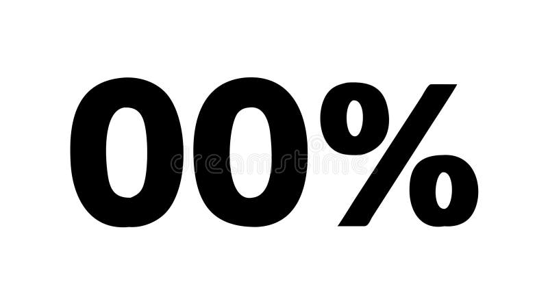 00 Percentage Display, Representing Zero Amount or Value , Vector ...