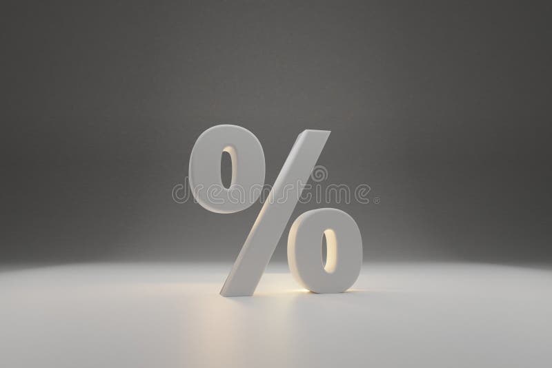 Percentage Icon in 3D Studio Background, 3d Illustration Stock ...