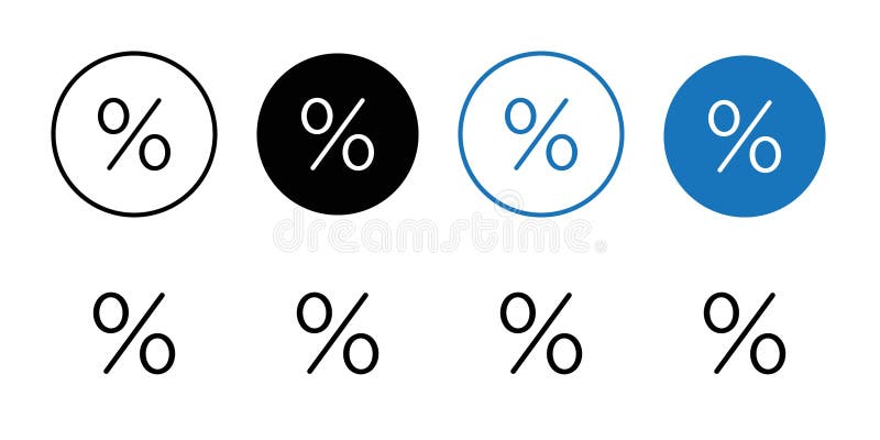 Percentage Icon Flat Fill Set Collection Stock Vector - Illustration of ...