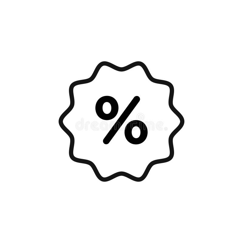 Percentage Icon Thin Line Art Isolated Stock Illustration ...