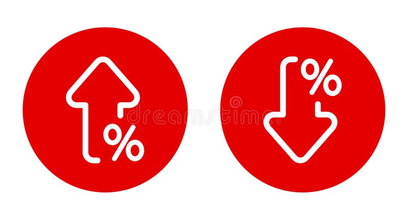 Percentage Increase and Decrease Stock Illustration - Illustration of decline, symbol: 305095403