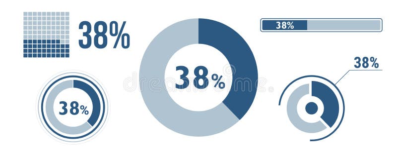 38 Percentage Infographic Set. Thirty-eight Circle Diagram, Pie Donut ...