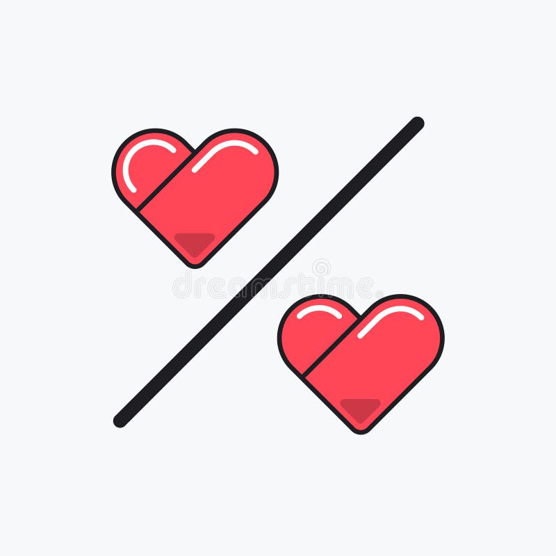The Percentage of Love. Isolated Vector Illustration Stock Illustration ...