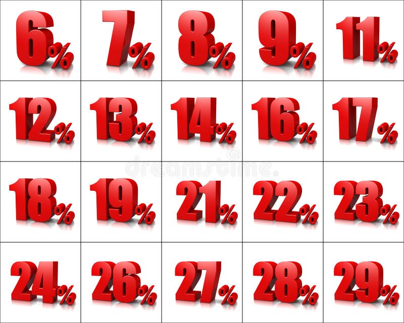 Percentage Numbers Series 2 Stock Illustration - Illustration of ...