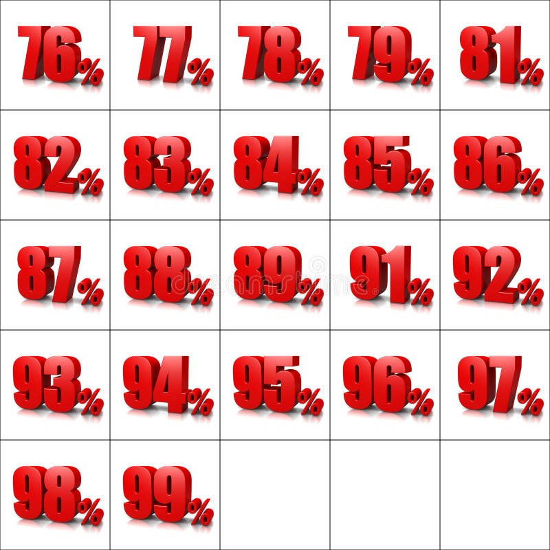 Percentage Numbers Series 5 Stock Illustration - Illustration of ...