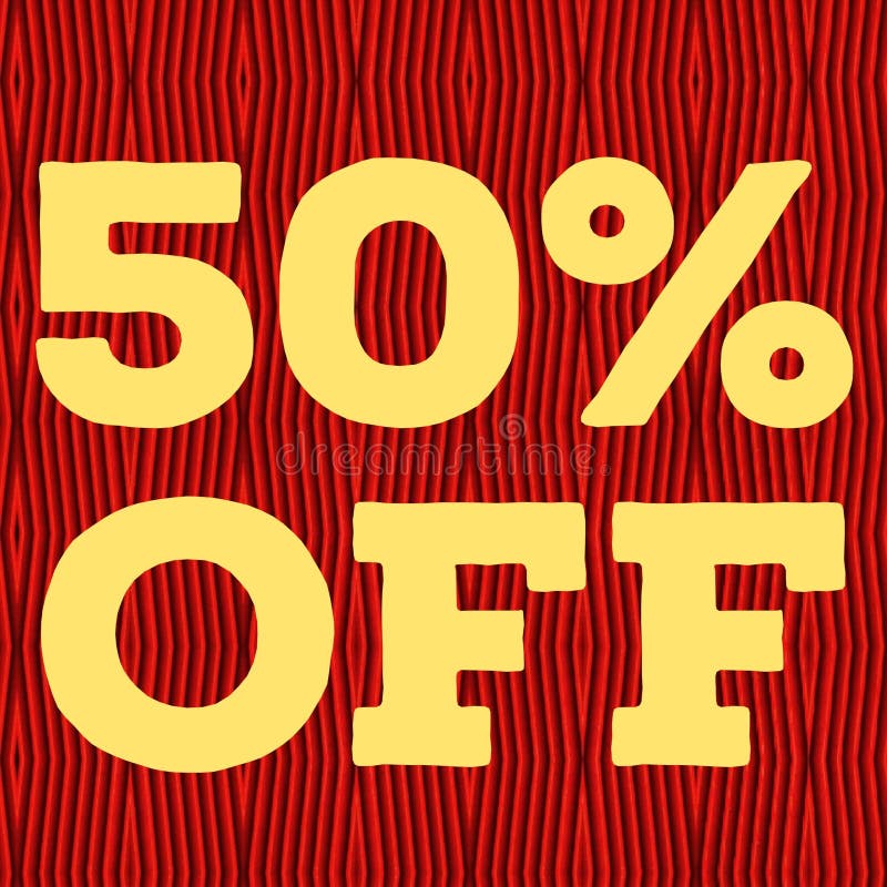 50 Percentage Off Poster. Creative Colour Pattern Design. Red ...