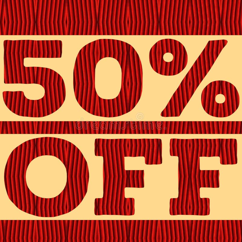 50 Percentage Off Poster. Creative Colour Pattern Design. Red ...
