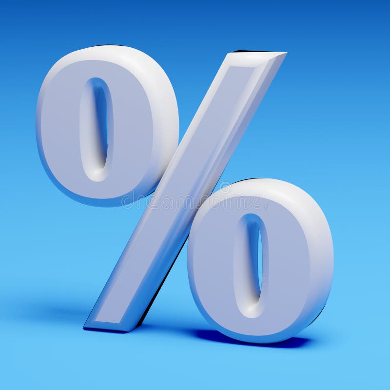 Percentage Sign on Blue Background. Business Concept Stock Illustration ...