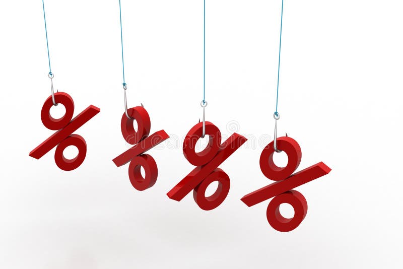 Percentage sign hanging stock illustration. Illustration of reduction ...