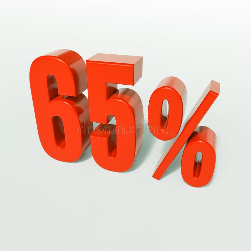 Percentage Sign, 65 Percent Stock Photo - Image of sign, render: 84265900