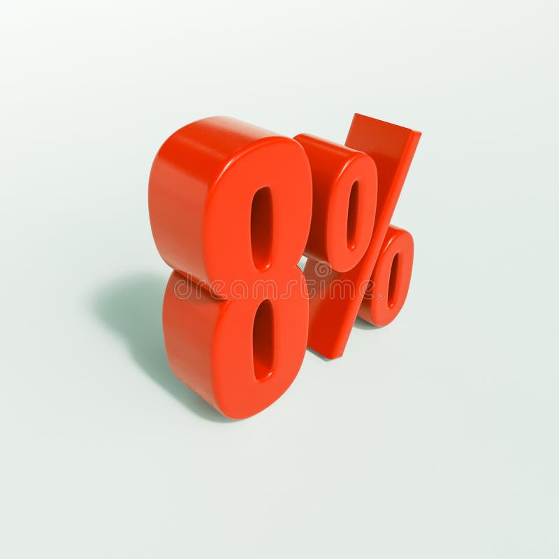 Percentage sign, 8 percent stock image. Image of percentage - 84265917
