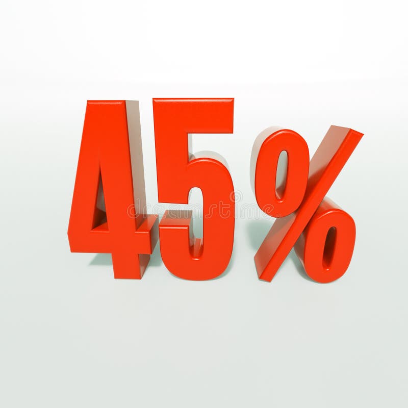 Percentage Sign, 45 Percent Stock Image - Image of render, percentage ...