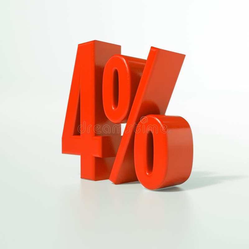 Percentage sign, 4 percent stock image. Image of number - 84267719