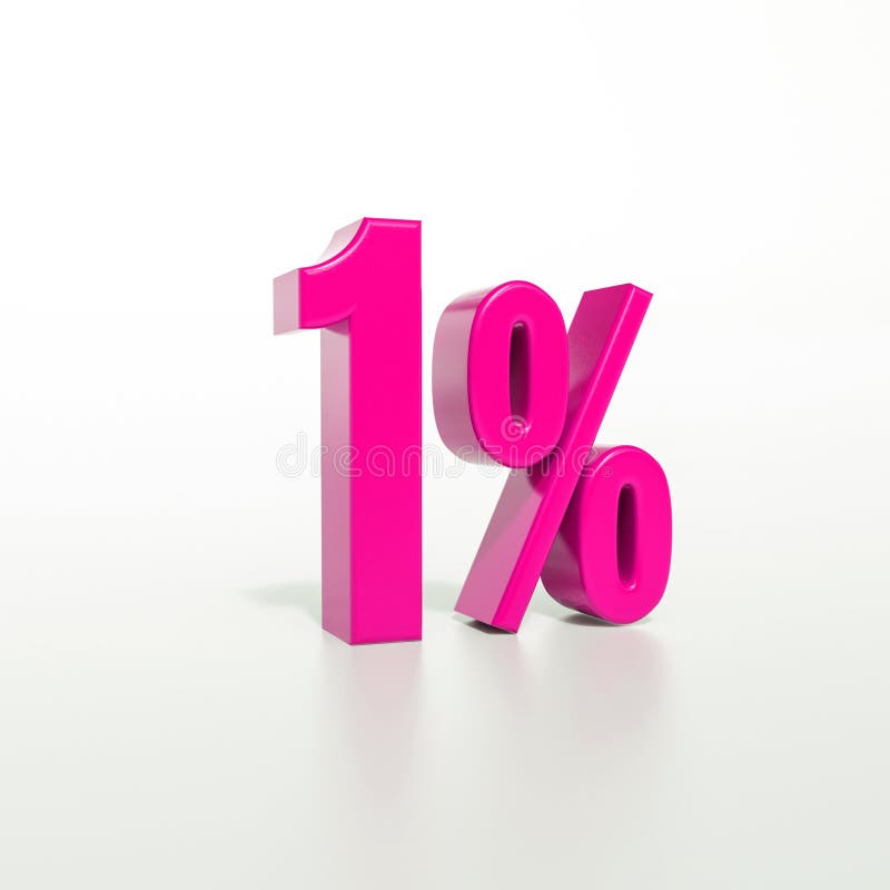 Percentage sign, 1 percent stock illustration. Illustration of figure ...