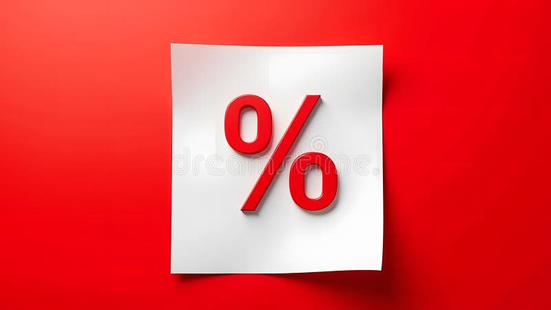 The Percentage Sign on a Red Background. Business Concept Stock ...