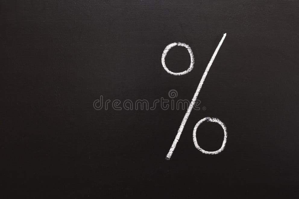 The Percentage Sign on a Chalkboard Stock Image - Image of texture ...