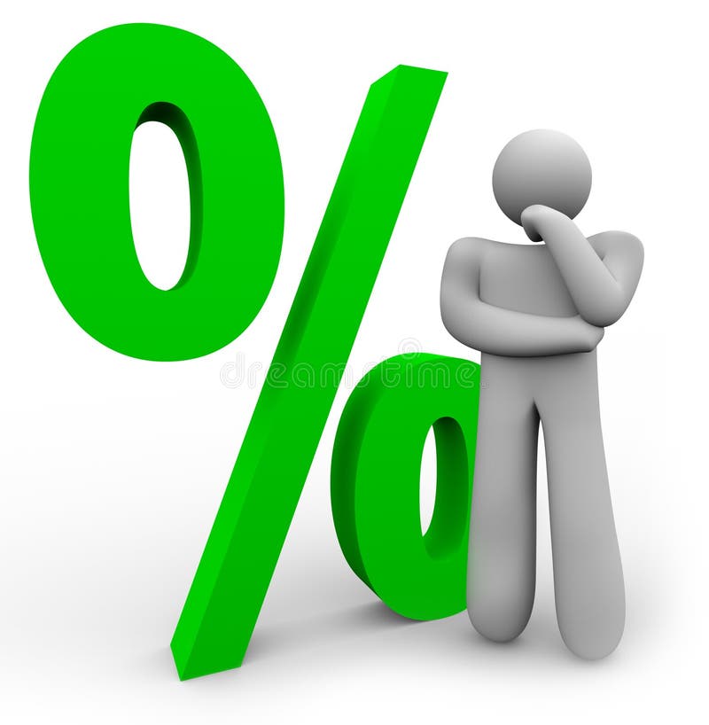 Percentage Sign - Thinking Man and Percent Symbol Stock Illustration ...