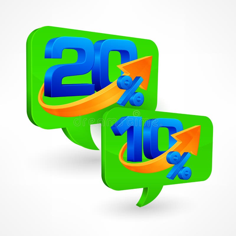 Percentage speech bubble stock vector. Illustration of banner - 73485402