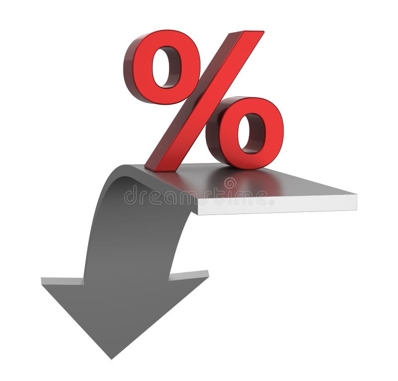 Percentage rate decrease stock illustration. Illustration of arrow - 9068654